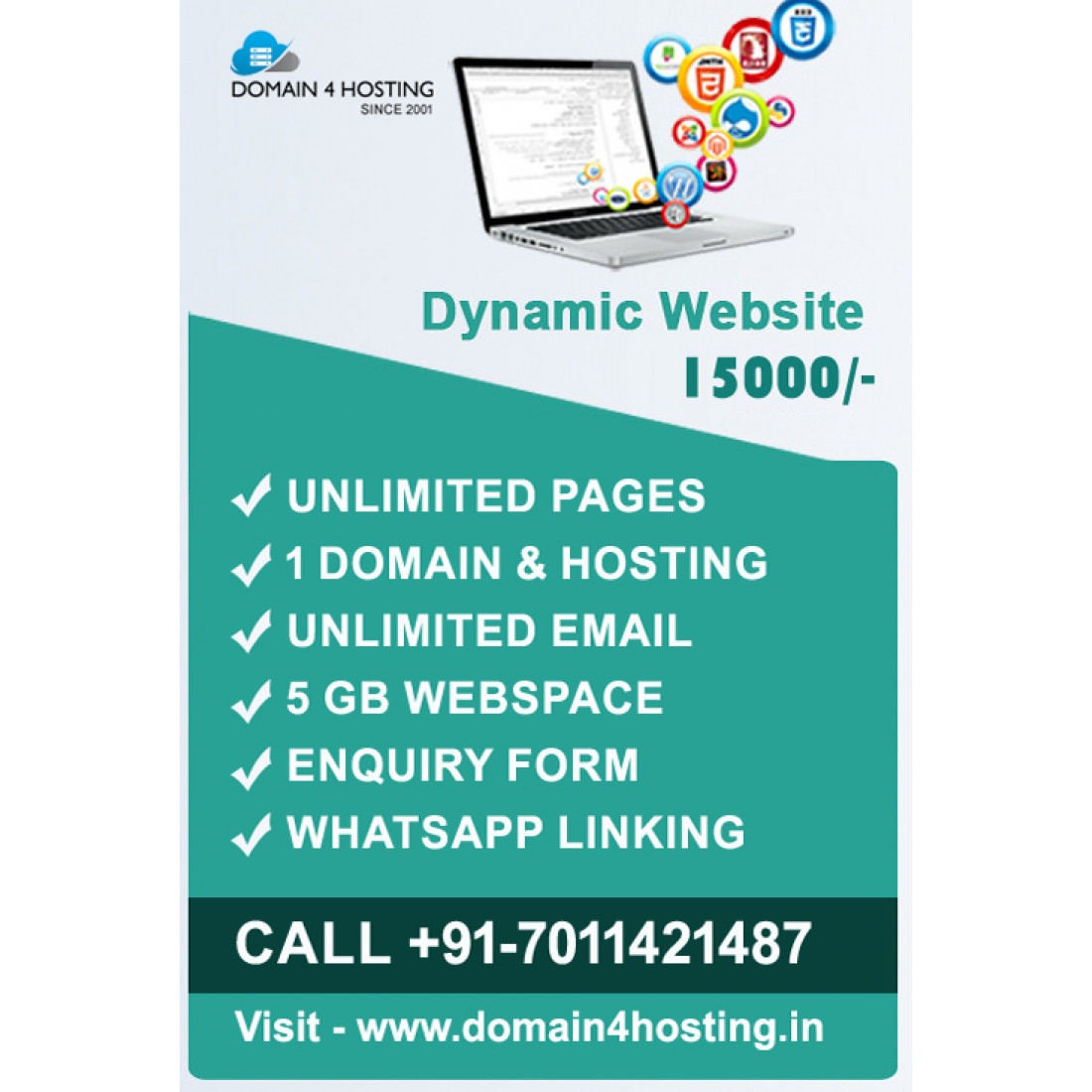 Dynamic Website with Domain & Hosting